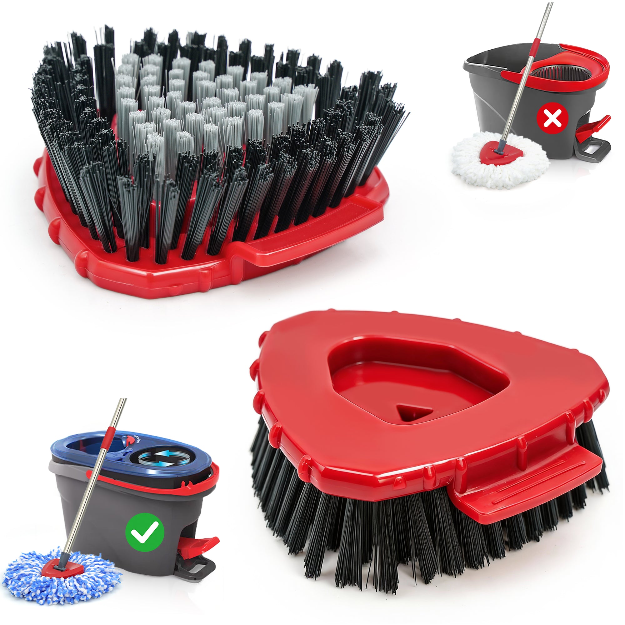TidyBliss Scrub Brush Attachments 2 PCS for RinseClean 2 Tank Spin Mop ...