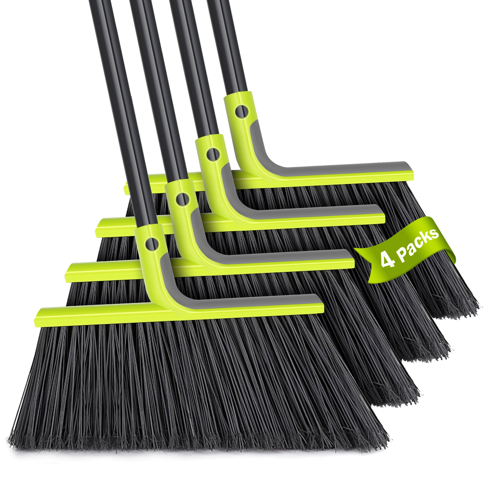 TidyBliss 4 Packs Outdoor Broom Heavy Duty, 56 inches Tall Angle Brush ...